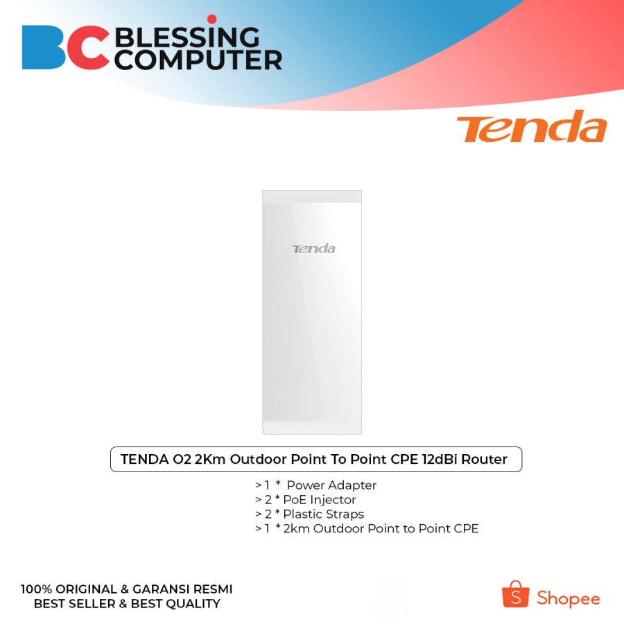 Jual TENDA O2 2Km Outdoor Point To Point CPE 12dBi Router | Shopee ...