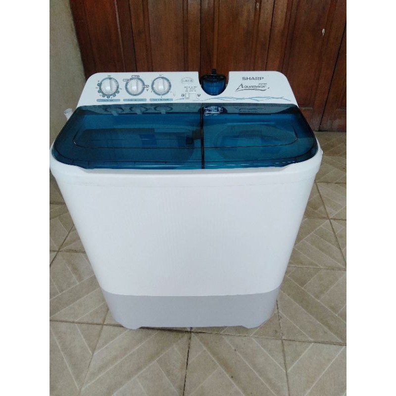 Jual mesin cuci 2 tabung sharp 9.5 kg ES-T95CR | Shopee Indonesia