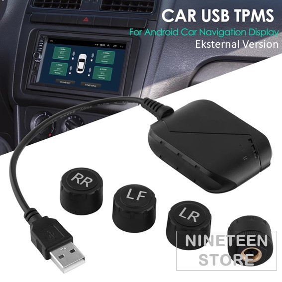 Jual TPMS USB Tire Presure Monitoring System tekanan ban sensor eksternal untuk headunit android ...