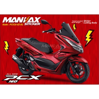 Jual Sticker PCX Striping PCX 160 Cutting Stiker PCX 160 ABU HITAM ...