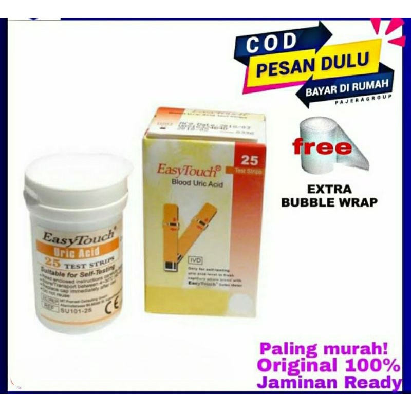 Jual Strip Asam Urat EasyTouch / Easy Touch Uric Acid - Stik UA ...