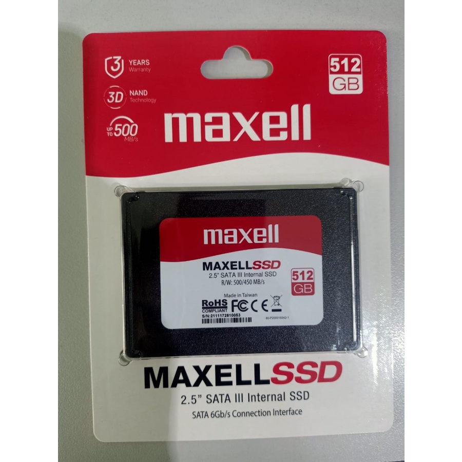 Jual Maxell SSD 512 GB Original Garansi 3 Tahun/SSD Maxell 512 GB ...