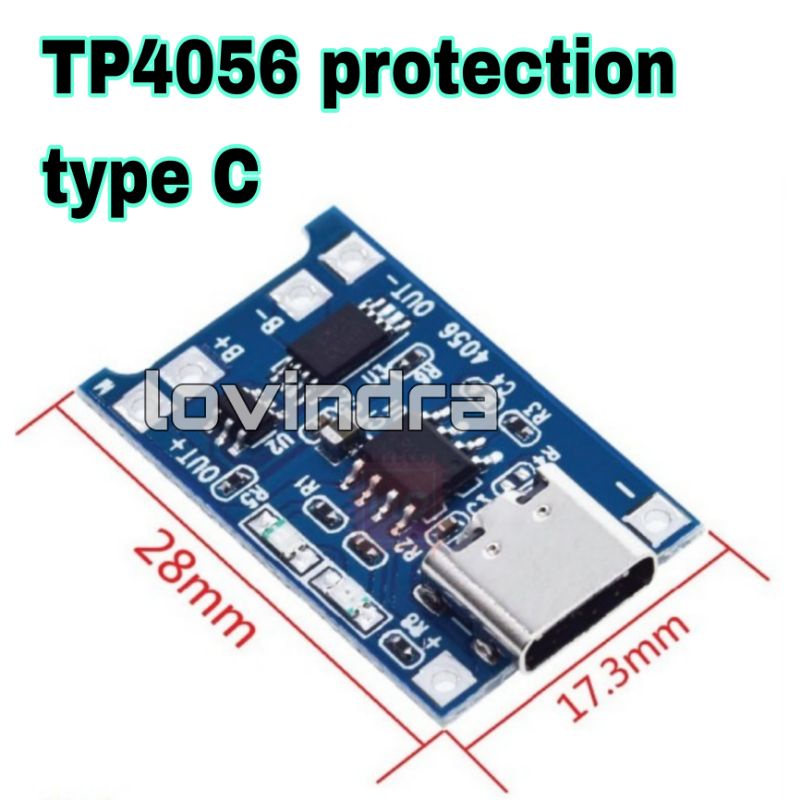 Jual Modul TP4056 5V 1A Type C with Protection Battery Charging Board TP 4056 | Shopee Indonesia