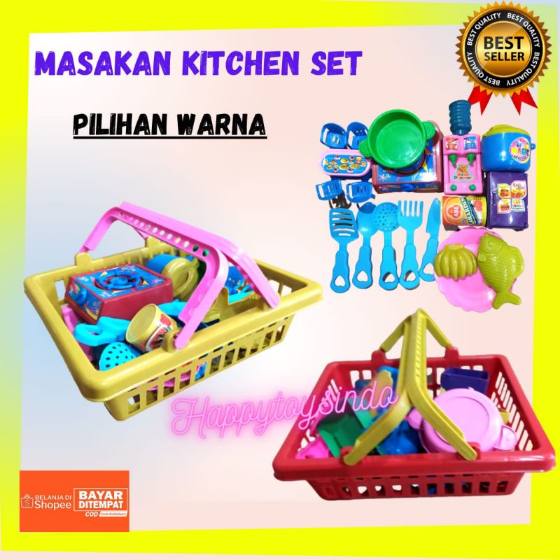 Jual Mainan Anak Masakan Kitchen Set Keranjang Masak Masakan Dapur Set ...
