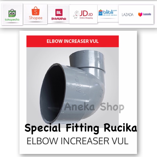 Jual Elbow increaser 90 derajat 3x2 inch VUL Special Fitting Rucika | Shopee Indonesia