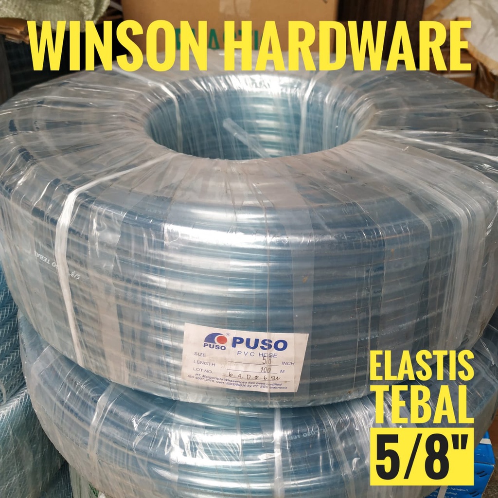 Jual Selang Elastis Tebal PUSO 5/8" Roll 100m Bening Air Transparan | Shopee Indonesia