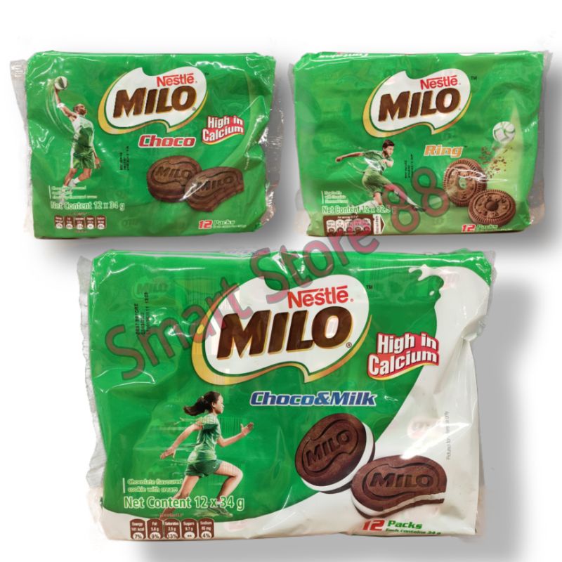 Jual Milo Cookies Choco Milo Sandwich Chocolate Filled Milo Biscuit ...