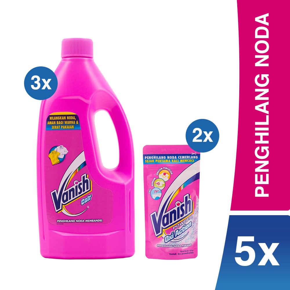 Vanish Liquid 500 ml Bottle x 3 & Powder 120 g x 2 | Shopee Indonesia