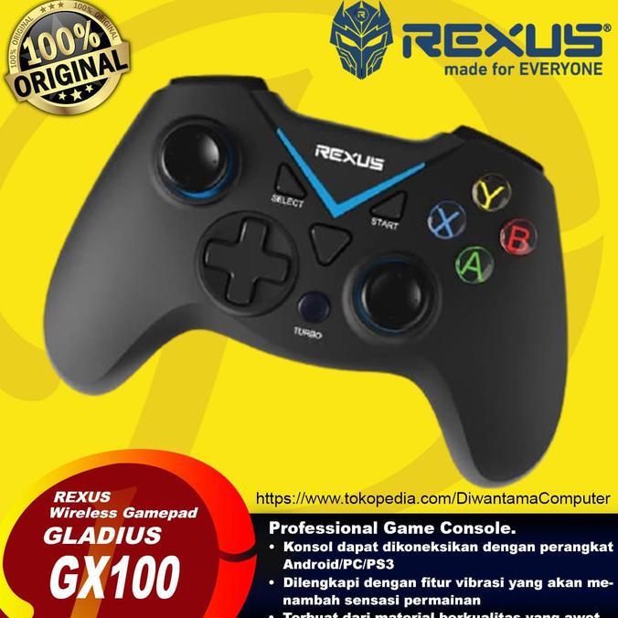 Jual Rexus Gladius GX100 Pro Gaming Wireless Gamepad Joystick Stick ...