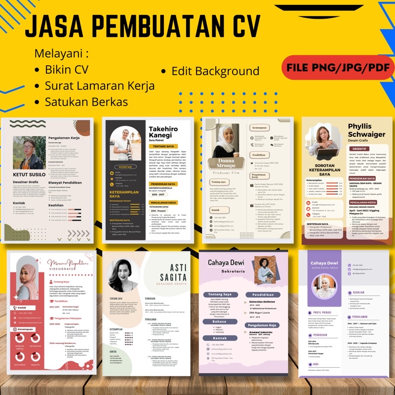 Jual JASA CUSTOM PEMBUATAN CV CURICULUM VITAE CV ATS EDIT BACKGROUND ...