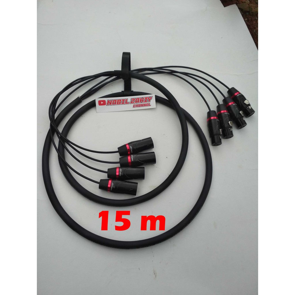 Jual Kabel Input Snake 4 Channel 15m + Konektor Cannon Male Female Full ...