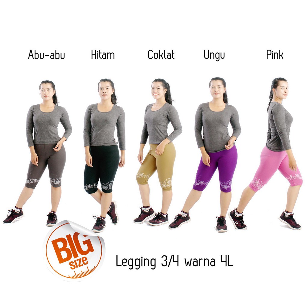 Jual CELANA LEGGING 3/4 Warna Bunga 4L | Shopee Indonesia