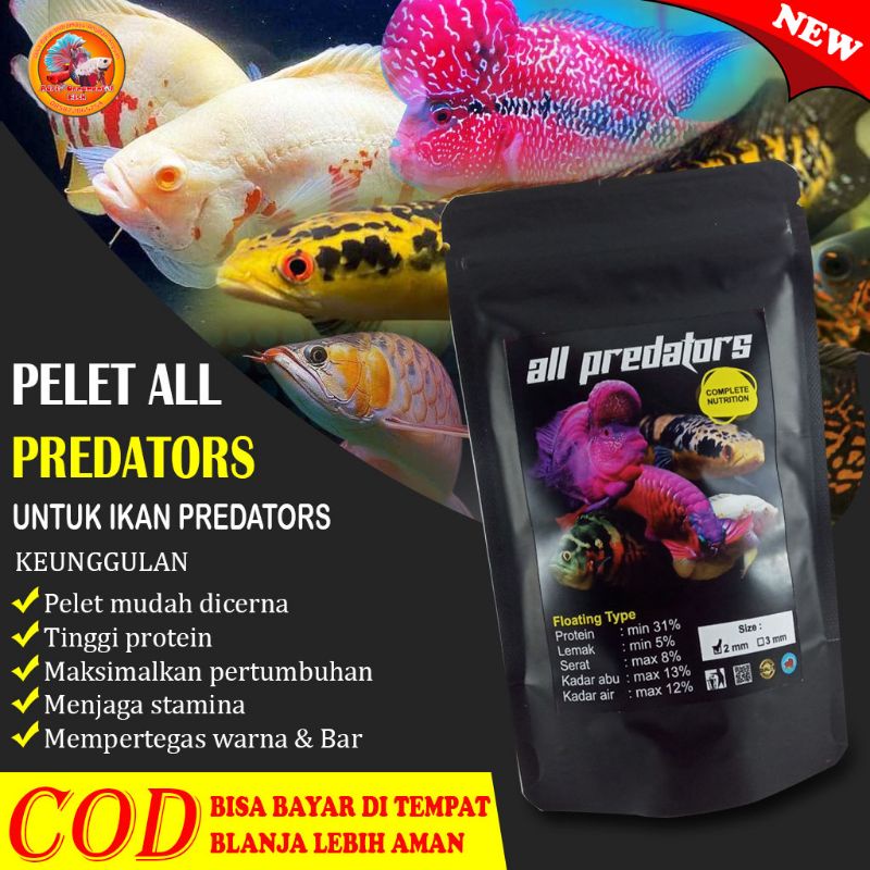Jual Pelet Pakan ikan Predators Chana,Oscar, Louhan, Arwana dll ...