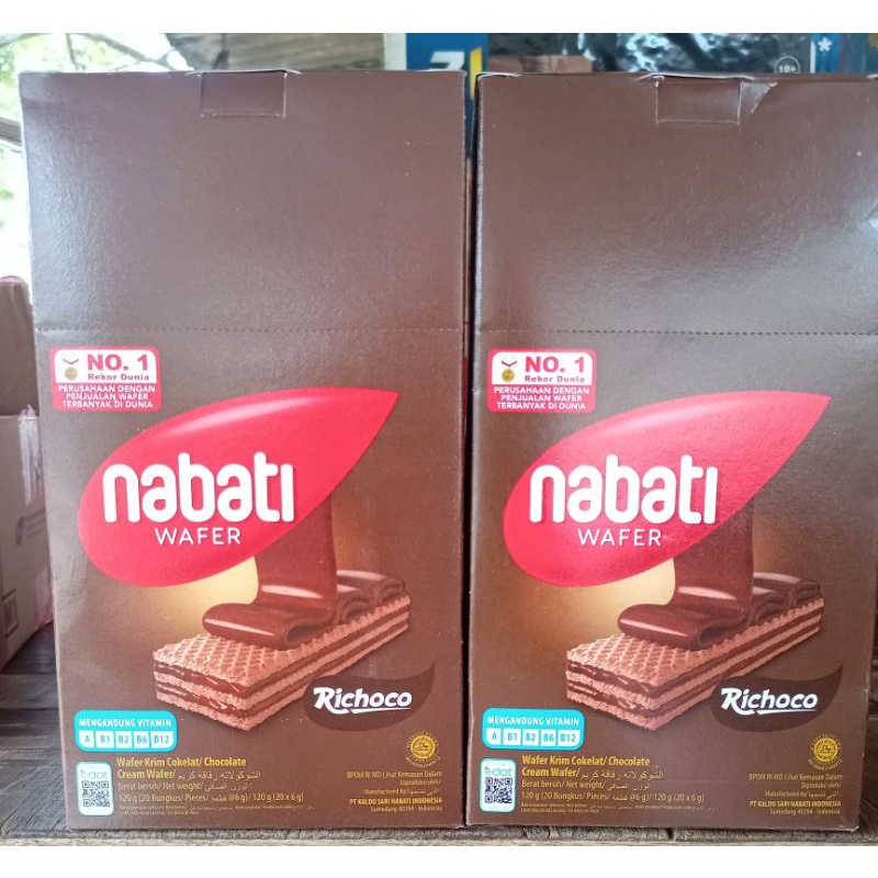 Jual Nabati wafer cokelat dan keju [1 box isi 20 pcs] | Shopee Indonesia