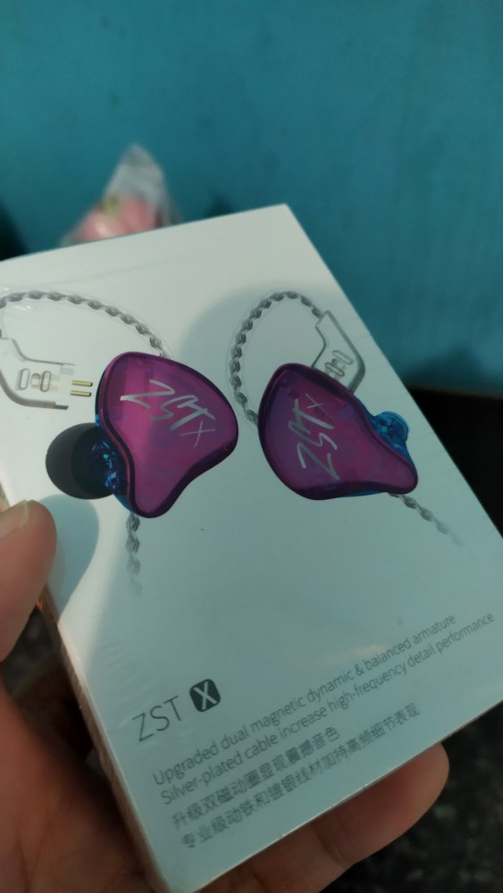 KZ ZST X with Mic Knowledge Zenith ZSTx Earphone In Ear Monitor IEM 1BA ...