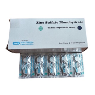Jual ZINC SULFATE MONOHYDRATE 20 MG 1 STRIP @10 TABLET | Shopee Indonesia