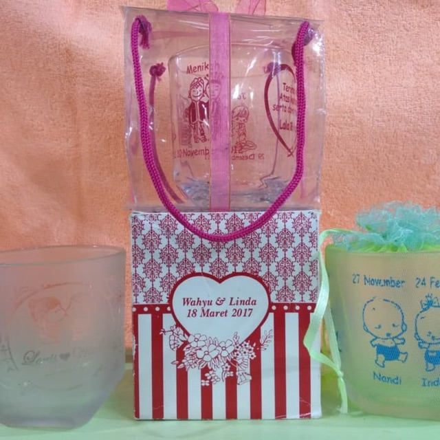 Jual Gelas Bulat, Souvenir termasuk Packing dan Cetak | Shopee Indonesia
