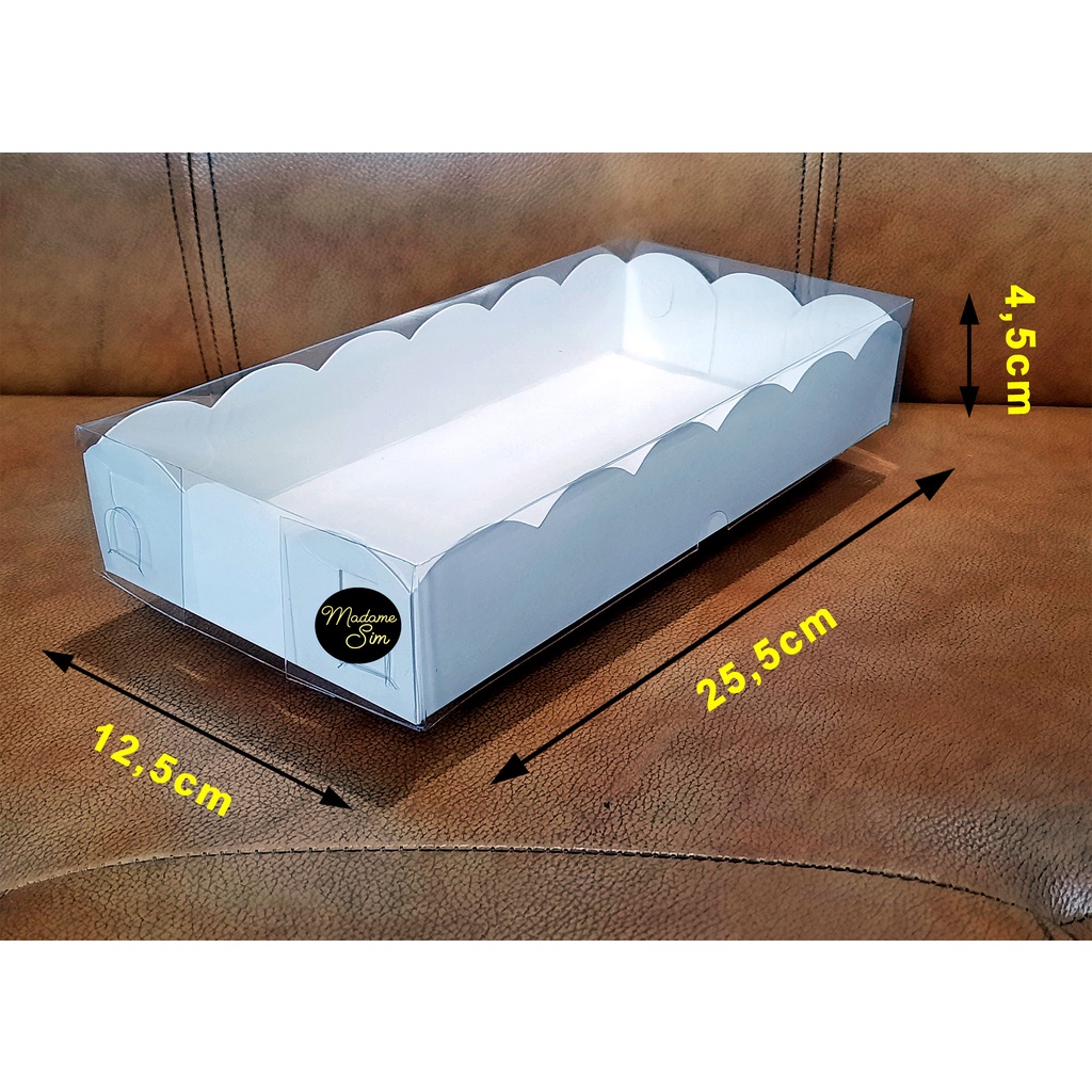 Jual BOX MIKA PUTIH - DUS KUE - KOTAK - KARDUS 25x12x4,5 (ISI : 10 PCS ...