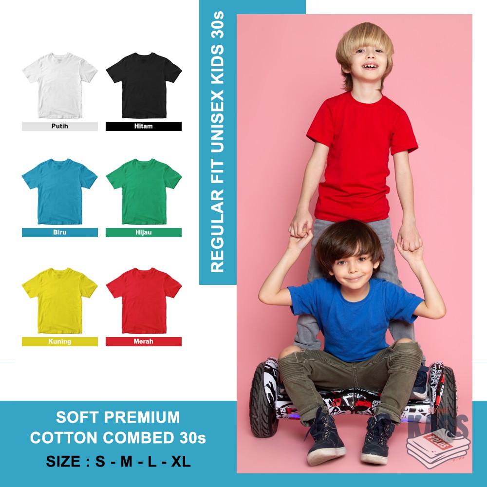 Jual KAOS POLOS LENGAN PENDEK COTTON COMBED 30s - ANAK-ANAK | Shopee Indonesia