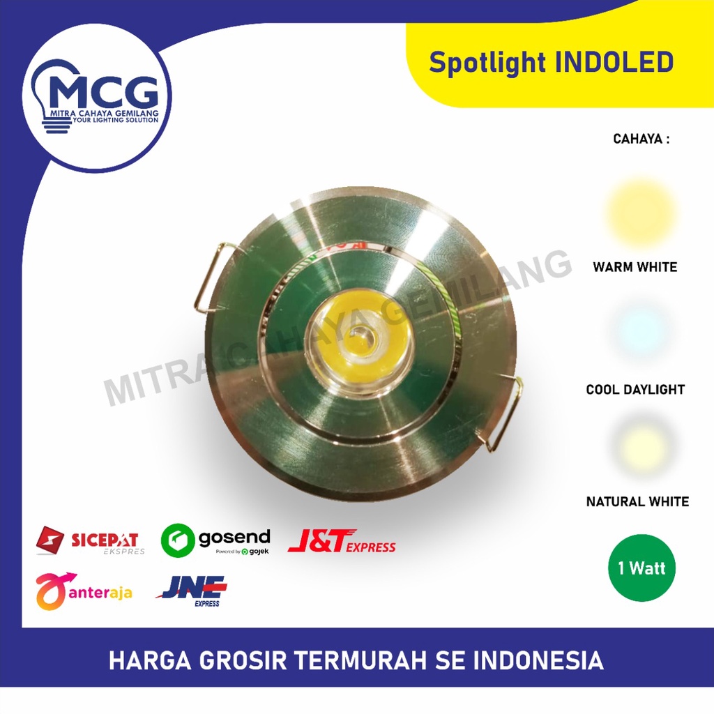 Jual LAMPU DOWNLIGHT INBOW SPOT LIGHT LED COB 1W 1 WATT SILVER TERMURAH ...