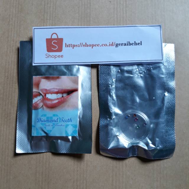 Jual Diamond gigi berlian gigi permata gigi dental gems kemasan plastik ...