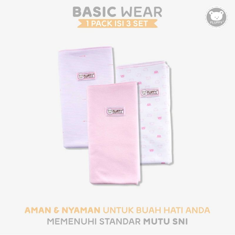 Jual FLUFFY Baby Wear - Pink - Terbaik isi 3 Set Bedong bayi / Bedong ...