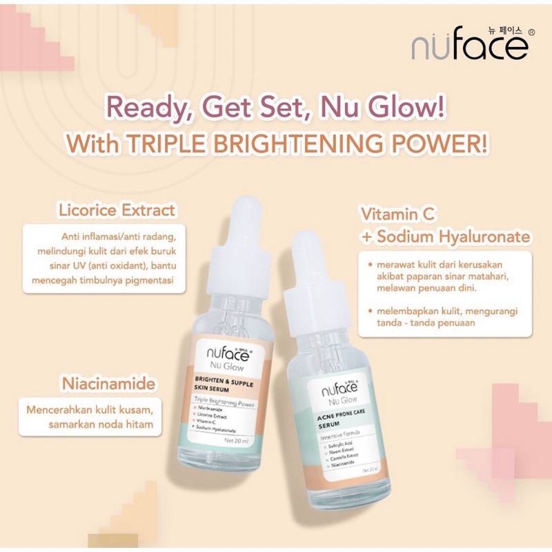 Jual Nuface Nu Glow Acne Prone Care Brighten And Supple Skin Hydra Lock And Youthful Skin Serum