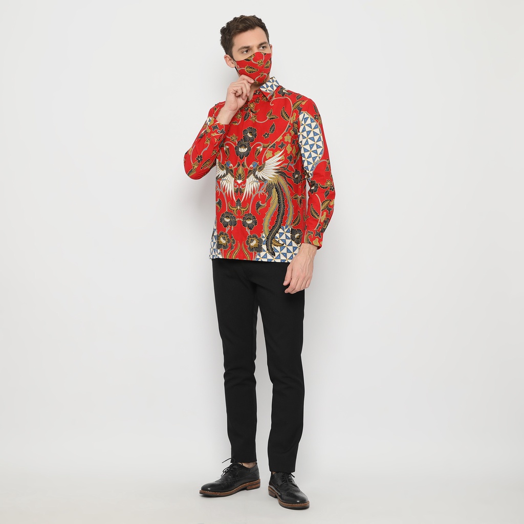 Jual Batik Semar Kemeja Lengan Panjang PA Peksi Wuyung Merah | Shopee ...