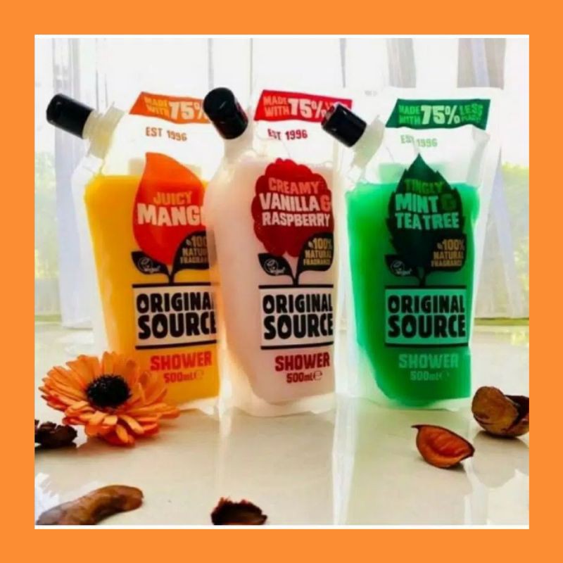( READY ) Original Source Body Wash Pouch MANGO / VANILLA & RASPBERRY ...