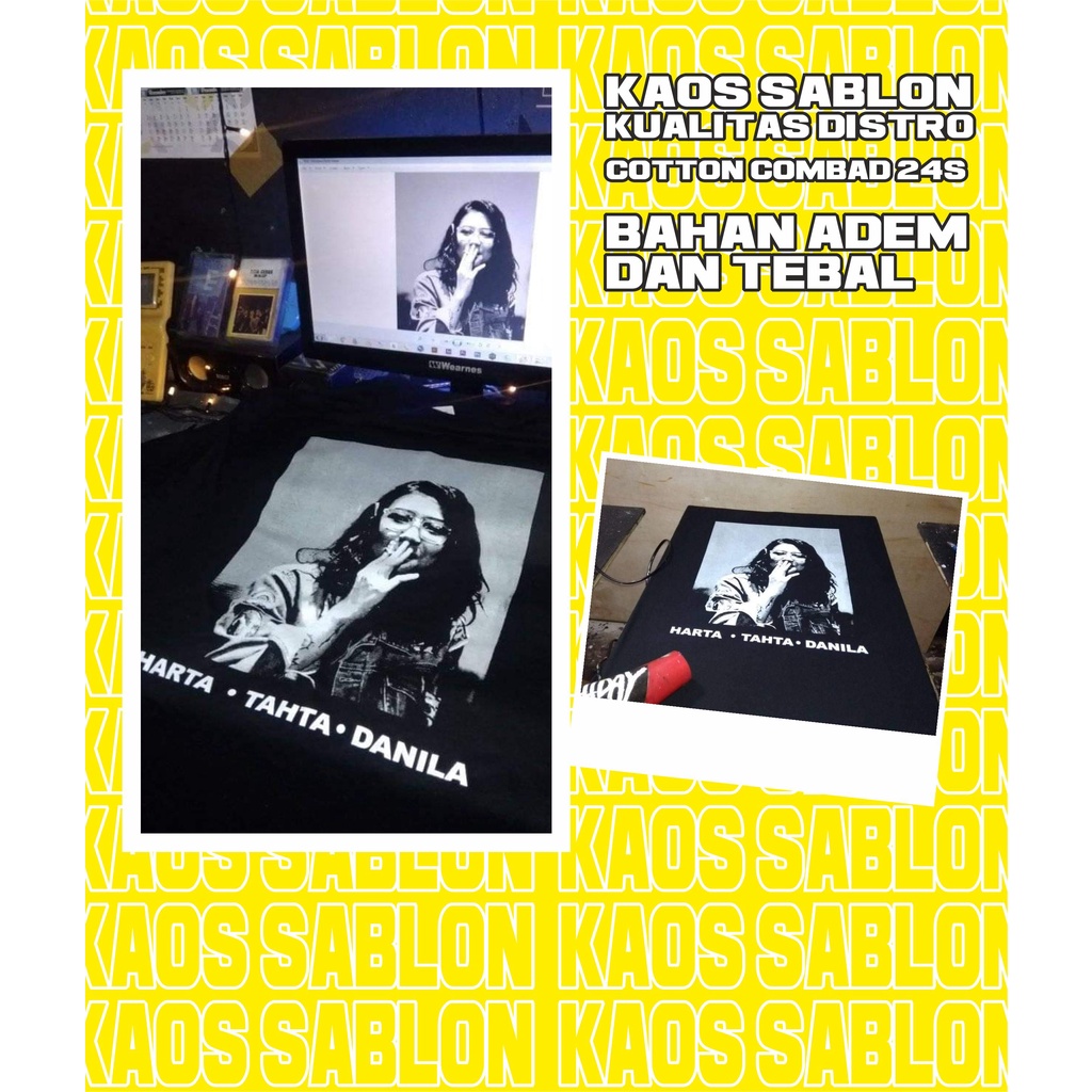 Jual Kaos Custom Sablon Digital DTF Plastisol Satuan Baju Desain Sendiri Gambar Dan Foto Pria ...