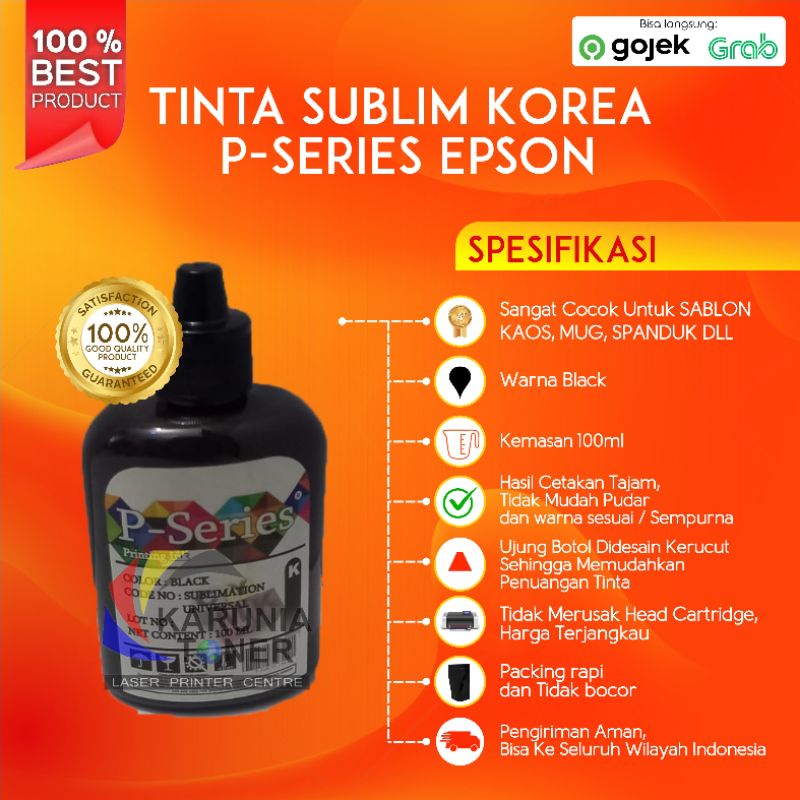 Jual Tinta P-Series SUBLIME / SUBLIM KOREA 100ml Black | Shopee Indonesia