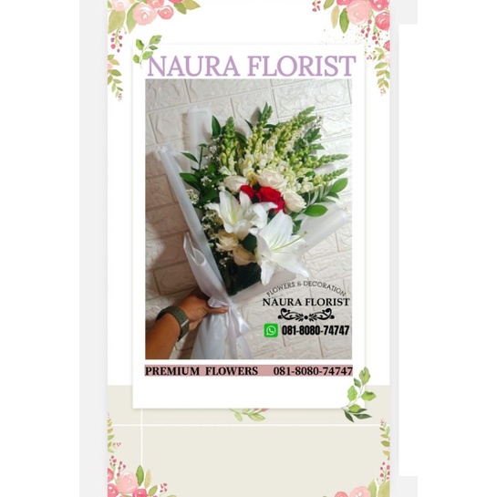 Jual buket premium bunga ultah bunga wisuda bunga mawar Snap dragon dan ...