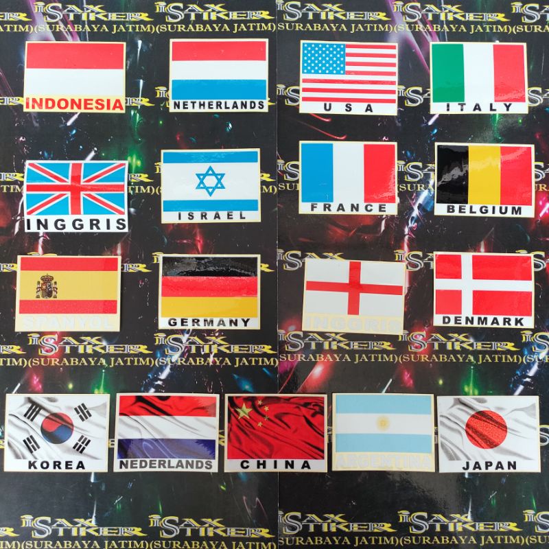 Jual stiker cutting bendera negara terlengkap bendera negara dunia ...