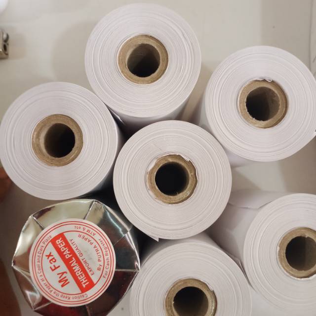 Jual KERTAS KASIR TERMAL UKURAN 80X50 paket 1pak isi 10roll | Shopee ...