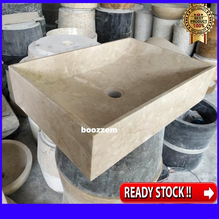 Jual wastafel batu marmer kotak rectangular box finishing glossy halus ...
