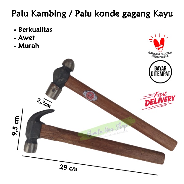 Jual Palu Kambing Gagang kayu / Palu Konde gagang kayu ukuran Sedangl ...