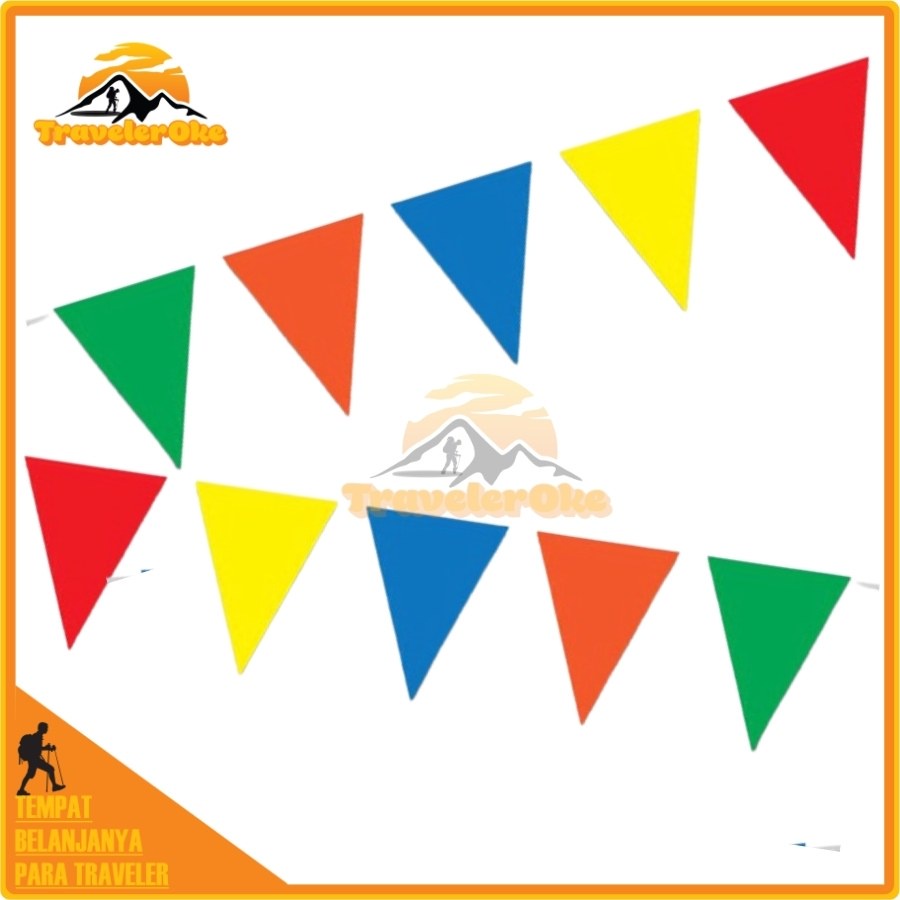 Jual Bendera Segitiga Kain Warna Warni Hiasan Tenda Camping Outdoor ...