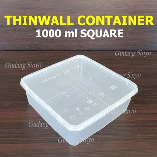 Jual Thinwall Food Container SQUARE (Kotak Makan Ukuran 1000 ml, 1500 ml, 2000 ml, dan 3000 ml ...