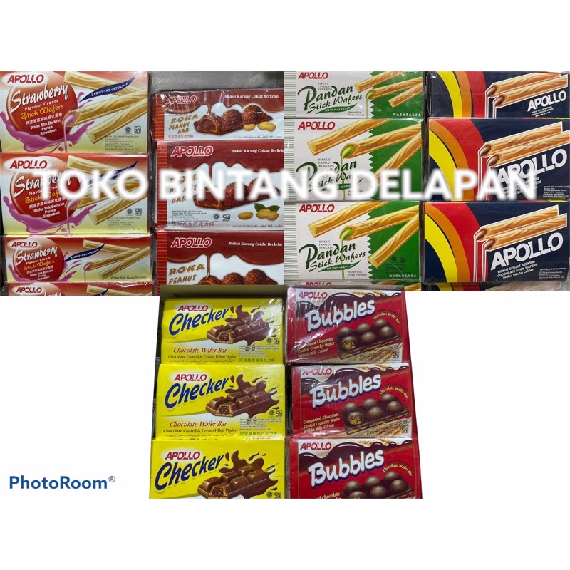 Jual Apollo wafer Roka Peanut bar / bubble / Checker / Stick pandan ...