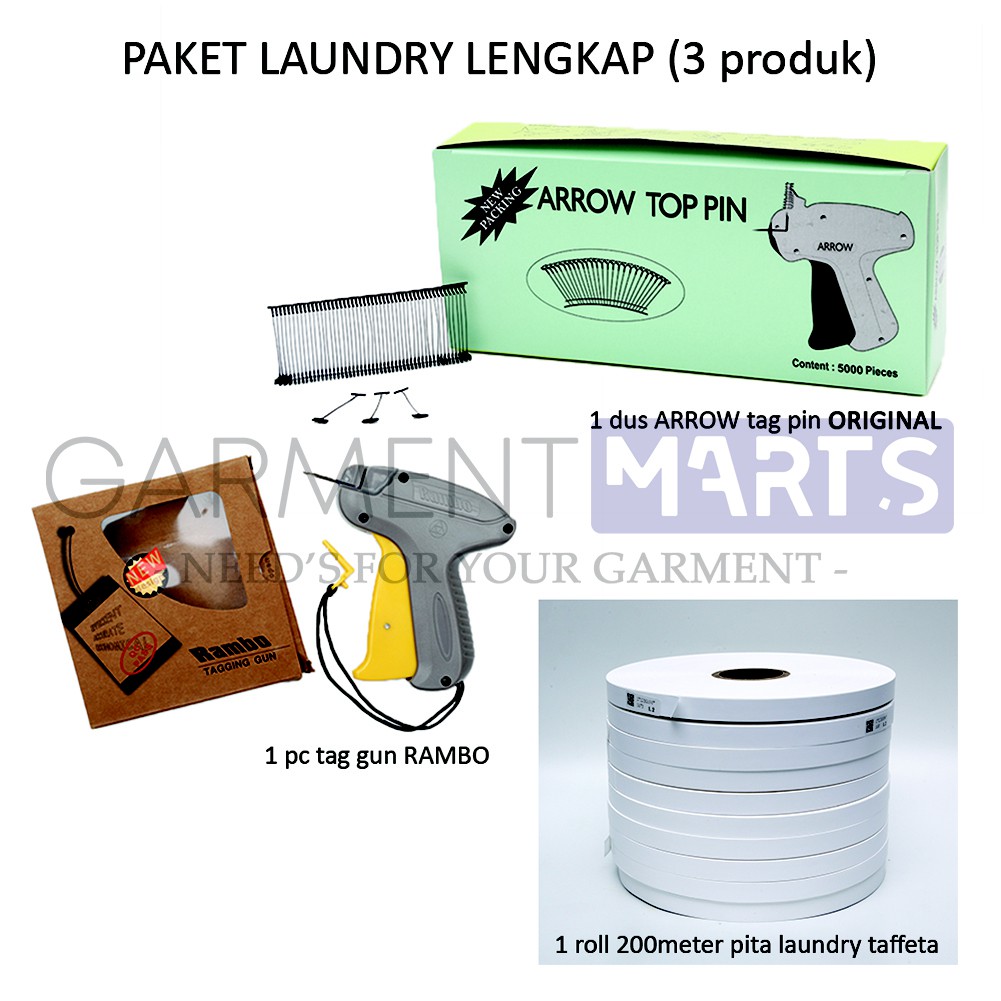 Jual Paket Laundry Alat tembak Tag gun & Tag pin & Pita label penanda ...