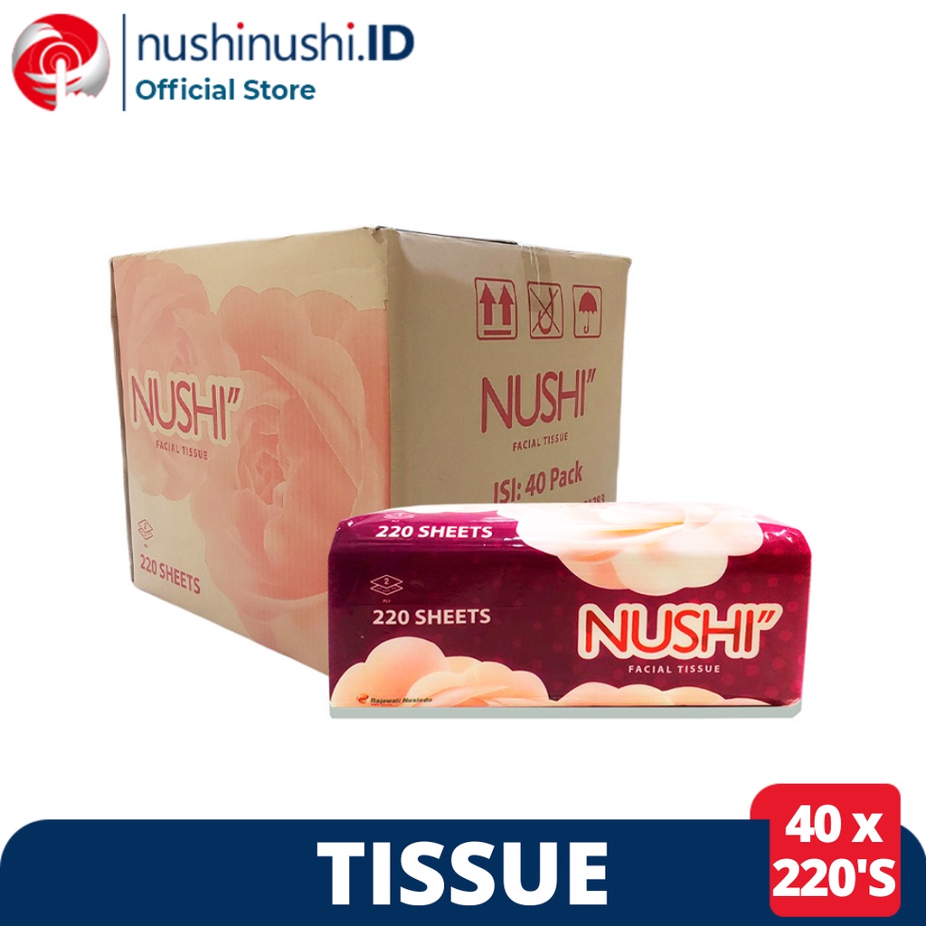 Jual Nushi" Facial Tissue 1 Karton/40 Pcs @ 220 Sheet 2 Ply | Shopee ...
