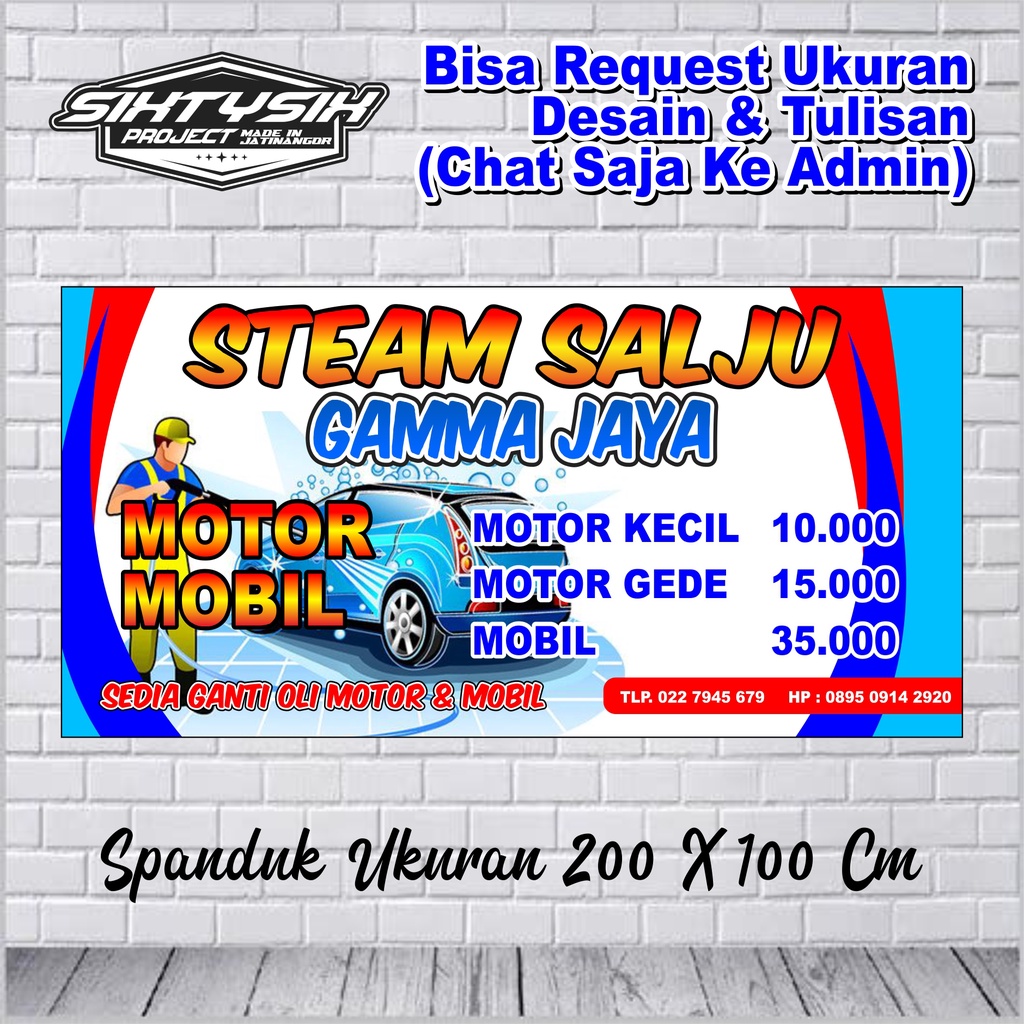 Jual Spanduk/Banner Steam Motor/Mobil | Shopee Indonesia