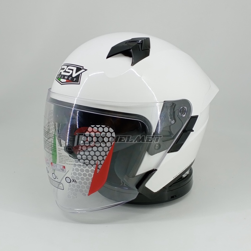 Jual Helm Half Face RSV SV300 Solid White Glossy Double Visor Warna ...