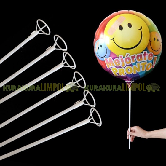 Jual Tangkai / Stick Stik Balloon Balon PVC 40 cm + Cup Transparan ...