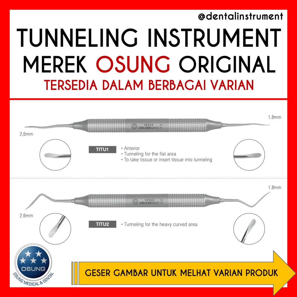 Jual Dental Tunnel Knife / Tunneling Instruments / Pisau Periodontal ...