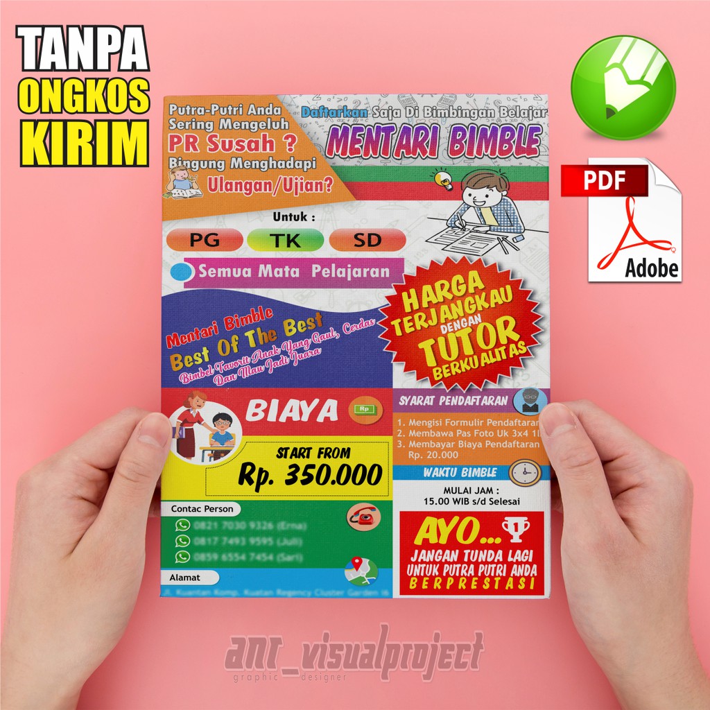 Jual [SOFTFILE] Template Desain Brosur Bimbel PAUD, TK, SD, SMP ...