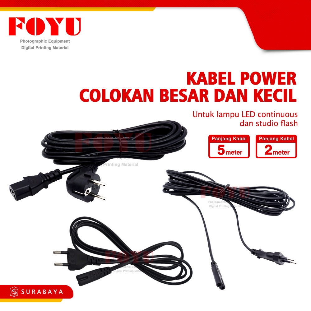 Jual Kabel Power Adaptor Besar Kecil Lampu LED Continuous Light Studio ...