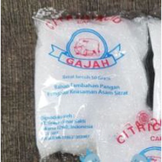 Jual Bahan kue | asam pada minuman |citrun cap gajah 50gr /citric acid ...