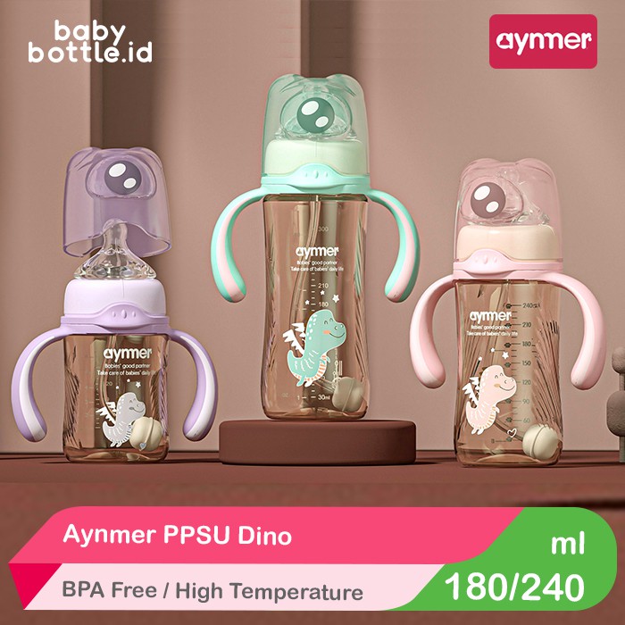 Jual AYNMER BOTOL SUSU BAYI PPSU DINO | WIDE NECK GRAVITY BALL | Anti Kolik 180 ml & 240 ml ...