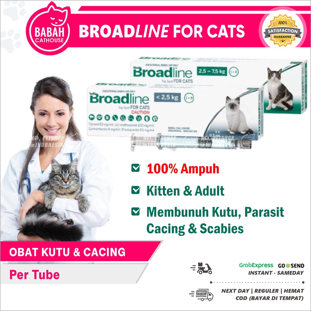 Jual BROADLINE Obat Cacing & Tetes kutu Kucing 2 in 1 Ampuh Murah ...
